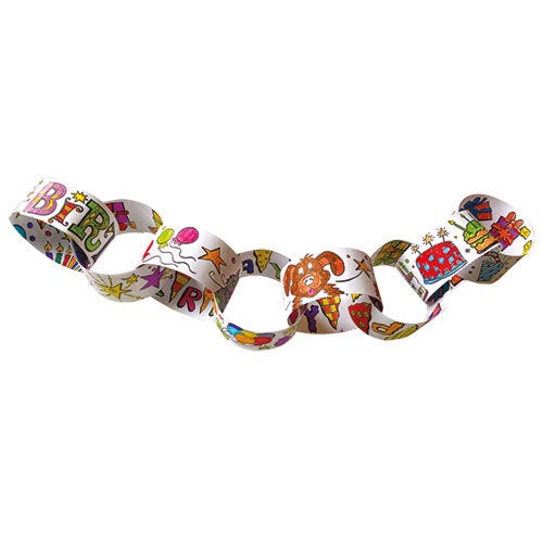 PC01 Colour- In Giant Happy Birthday Paperchains | Clickforcards.com